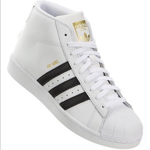 adidas | Shoes | Adidas White Pro Model High Tops | Poshmark